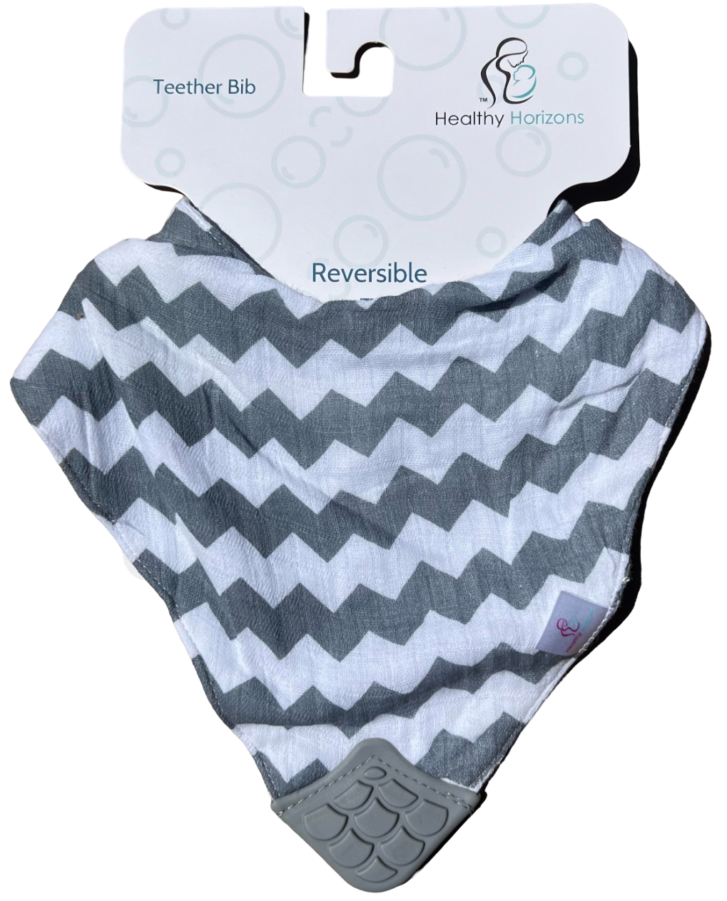 Healthy Horizons Reversible Bib with Silicone Teether – Healthy ...
